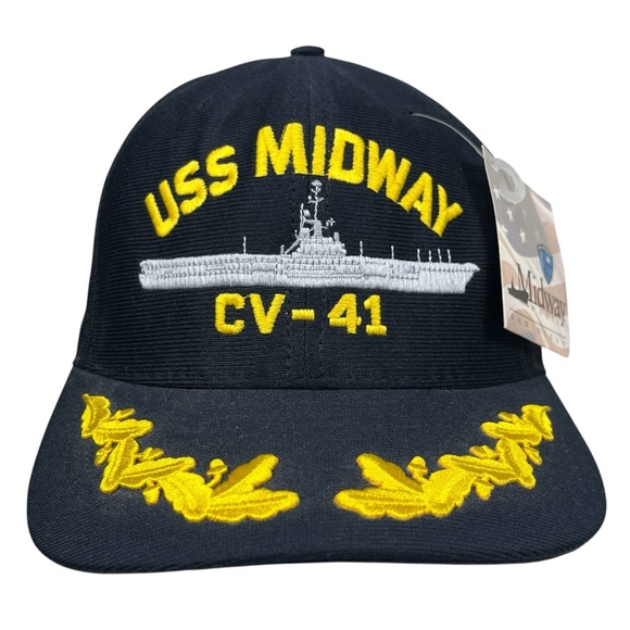 Navy | Accessories | Uss Midway Cv4 Hat Navy Blue Eagle Crest Made Usa ...